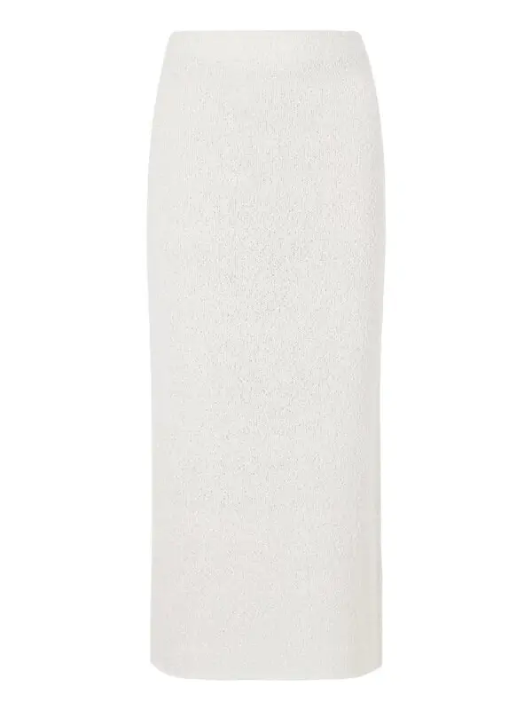 Gabriela Hearst Terranova Silk Knit Midi Skirt - White