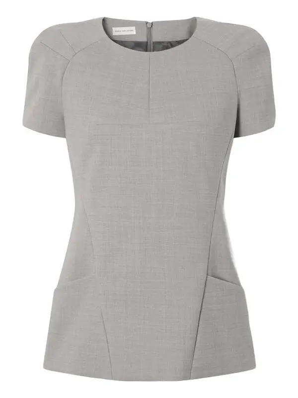Dries Van Noten Mélange Grain De Poudre Blouse - Gray