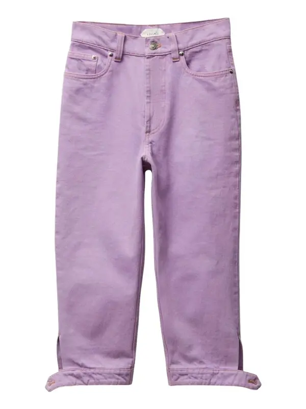 Versace Logo-patch Cropped Capri Jeans - Purple