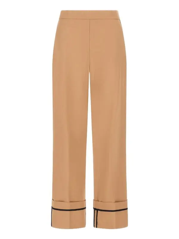Herno Elasticated Waist Trousers With Turn-up Cuffs - Camel