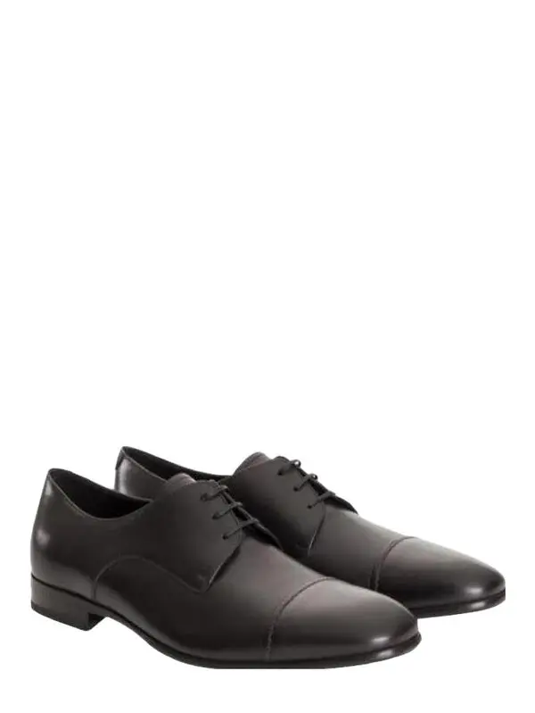 FERRAGAMO Cap Toe Lace Up Dress Shoes - Black