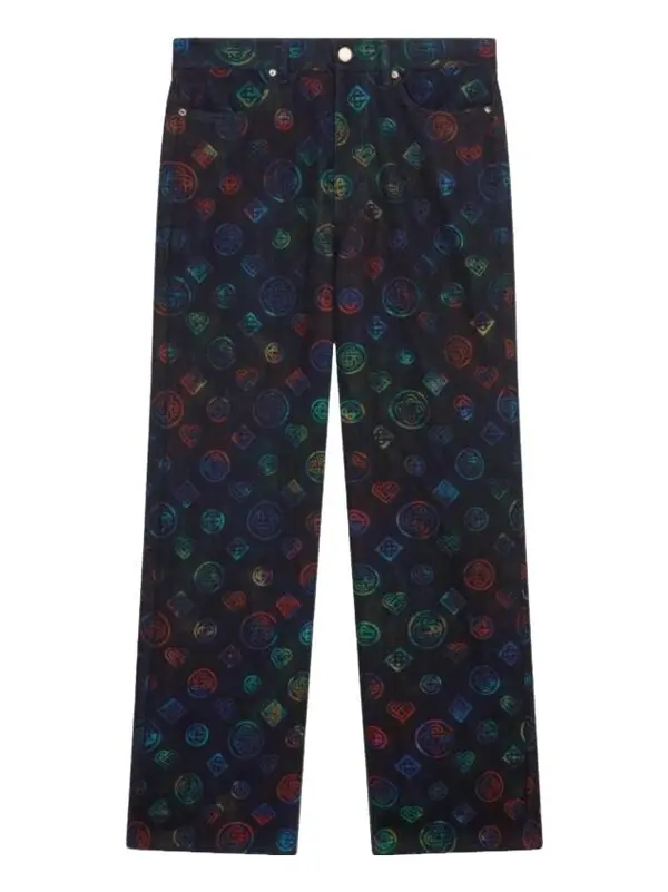 Casablanca Heatmap Monogram Straight Jeans - Navy
