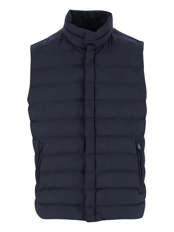 Herno Quilted Down Vest With High Neck - Black