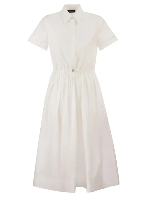 Fabiana Filippi Poplin Polo Midi Dress - White