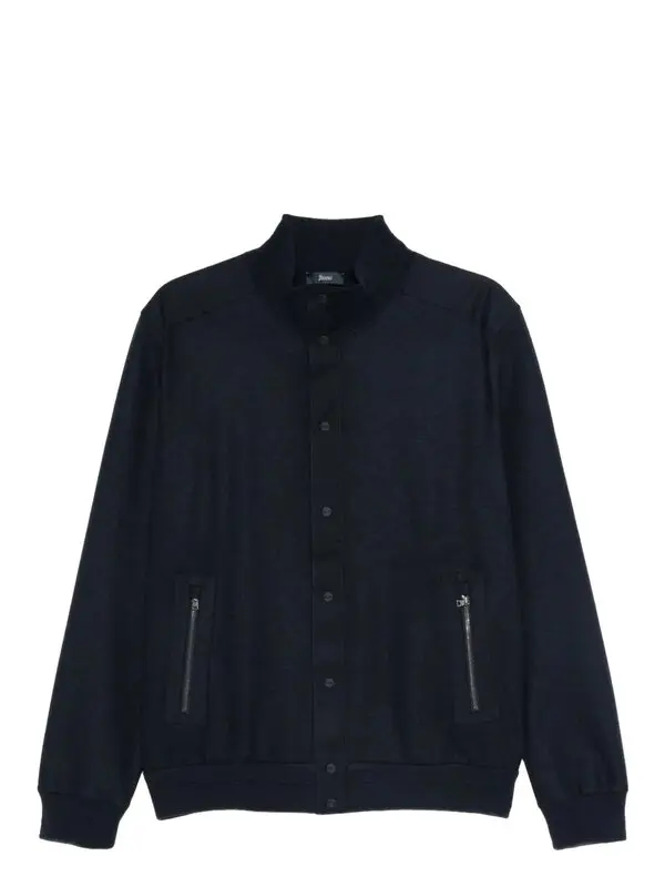 Herno Press-stud Bomber Jacket - Blue
