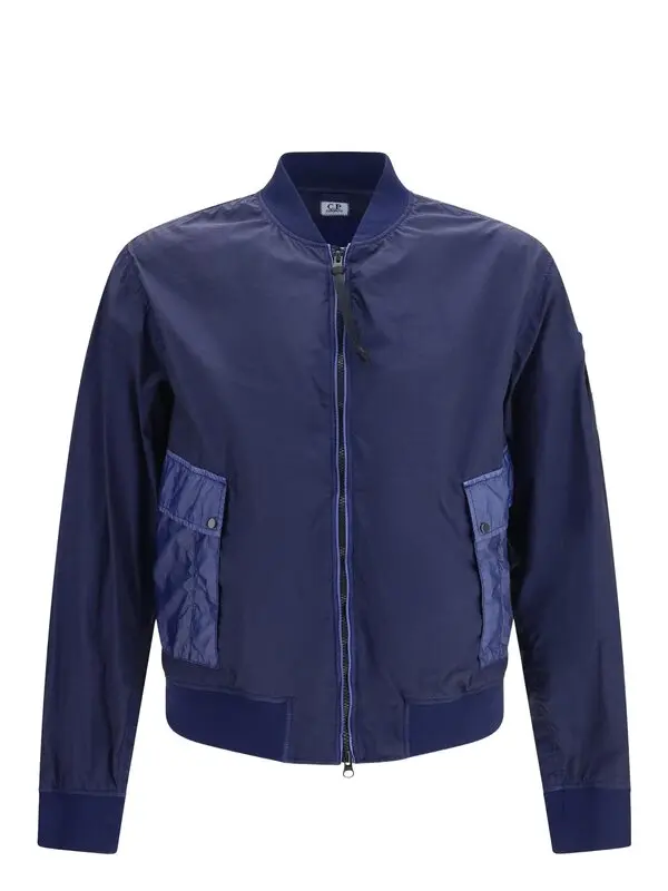 C.P. COMPANY Bi-tm Mixed Lens Bomber Jacket - Blue