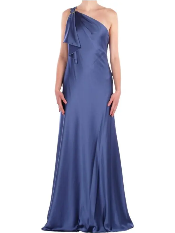 Ralph Lauren Satin One-shoulder Gown - Blue