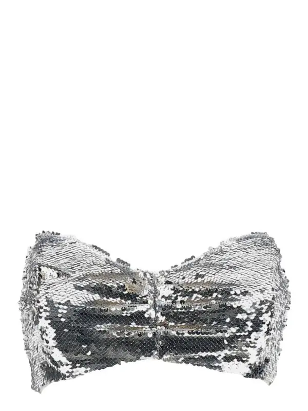 Simone Rocha Sequined Bandeau Top - Silver