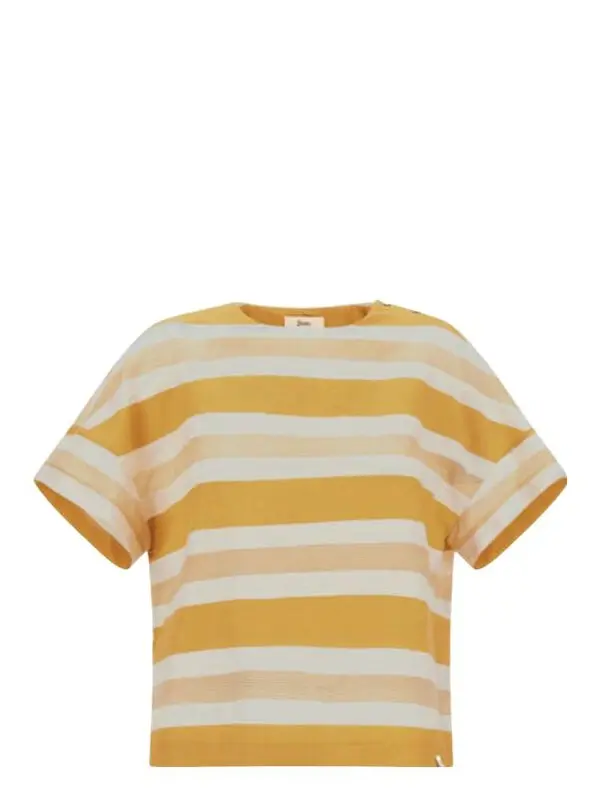 Herno Striped Crewneck Short Sleeve Top - Yellow/white