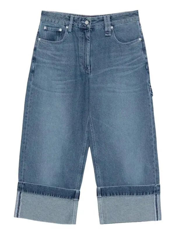 Simone Rocha Straight Leg Cuffed Jeans - Blue