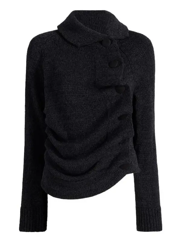 Khaite Asymmetrical Buttoned Cardigan - Black
