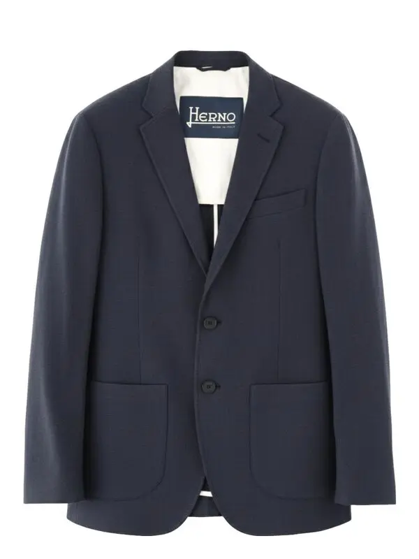 Herno Single Breasted Tailored Jacket - Blue