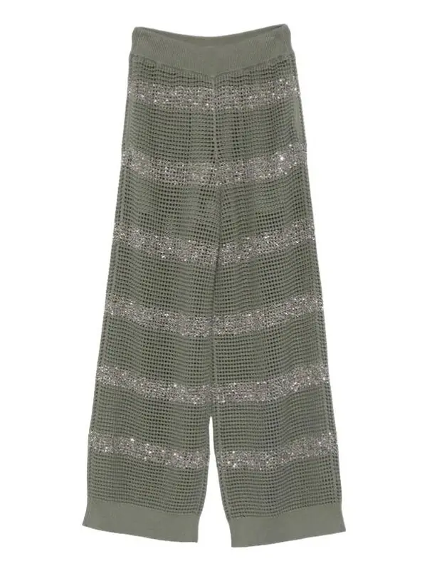 Brunello Cucinelli Sequin Striped Trousers - Gray