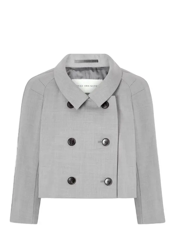 Dries Van Noten Cropped Double-breasted Jacket - Gray