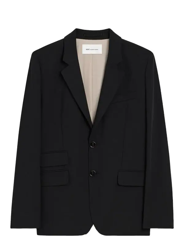 Ami Single-breasted Boxy Jacket - Black