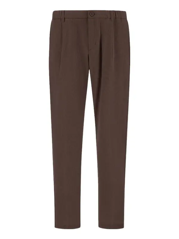 Herno Seersucker Straight-leg Trousers - Brown