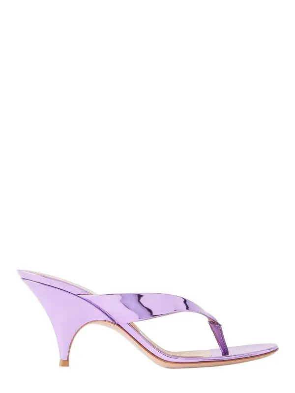 GIANVITO ROSSI Sofia 70 Mirrored-leather Thong Sandals - Purple