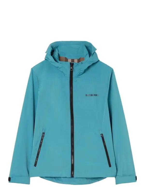 Burberry Hooded Zip-up Jacket - Peacock Turquoise