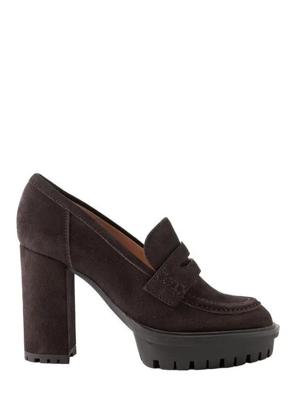 GIANVITO ROSSI Suede Platform Pumps - Black