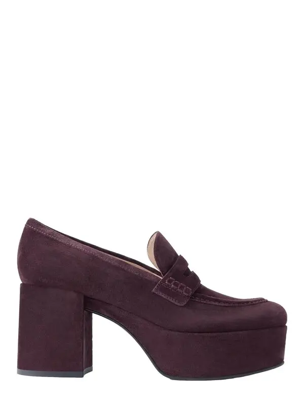 GIANVITO ROSSI Suede Platform Loafers - Black