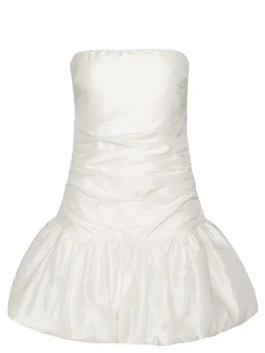 ROTATE BY BIRGER CHRISTENSEN Taffeta Balloon Mini Dress - White