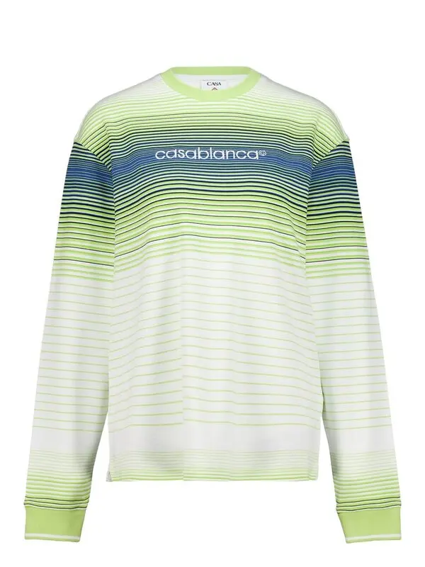 Casablanca Gradient Striped Long Sleeve T-shirt - White