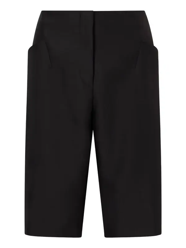 Dries Van Noten Wool And Silk-blend Crepe Knee-length Shorts - Black
