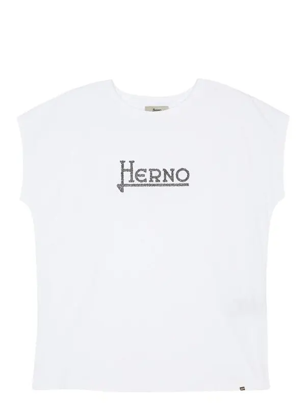 Herno Logo Embellished Crewneck T-shirt - White