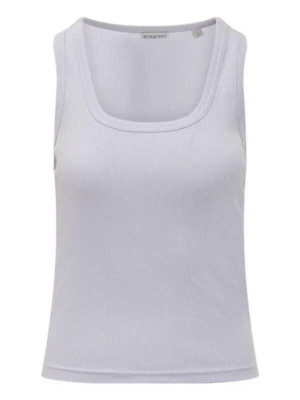 Burberry Square Neck Ribbed Tank Top - Gray