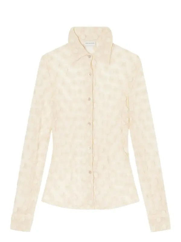 Dries Van Noten Polka-dot Cotton-blend Tulle Shirt - Off White