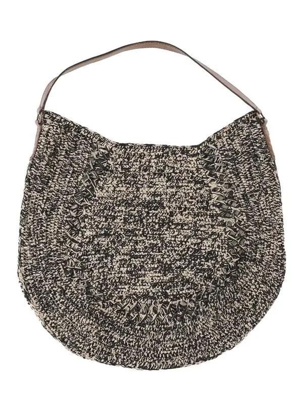 IBELIV Meva Raffia Shoulder Bag - Black