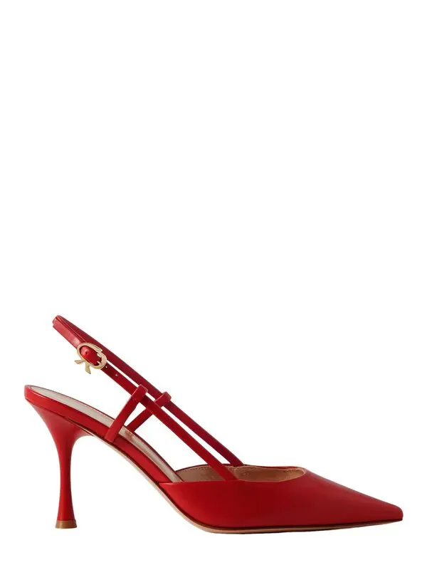 GIANVITO ROSSI Leather Slingback Pumps - Red