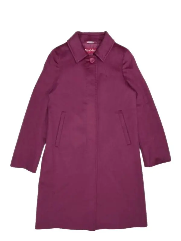 Max Mara Lapel Coat With Logo Detail - Red