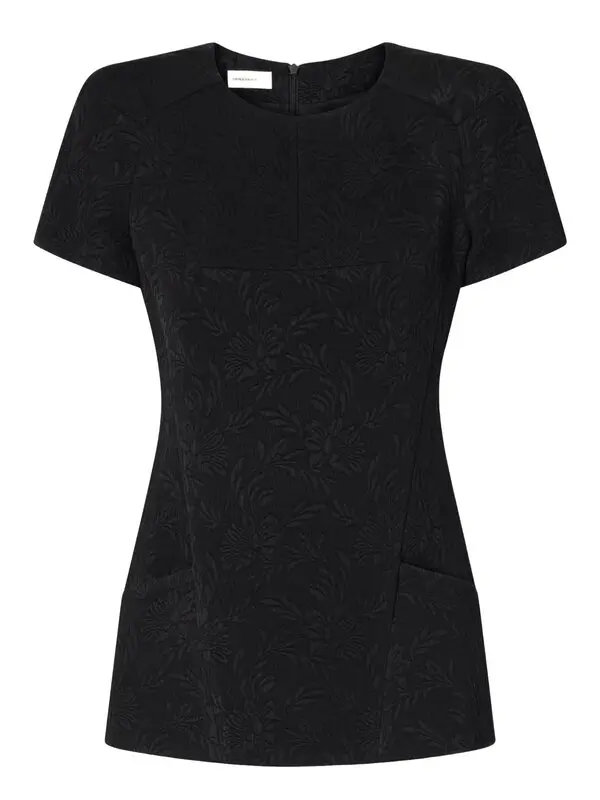 Dries Van Noten Matelassé Floral-jacquard Top - Black
