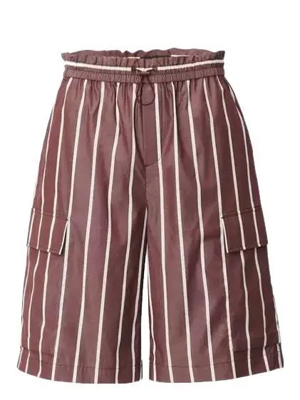 RAG  BONE Rag & Bone Victoria Striped Cargo Shorts - Red