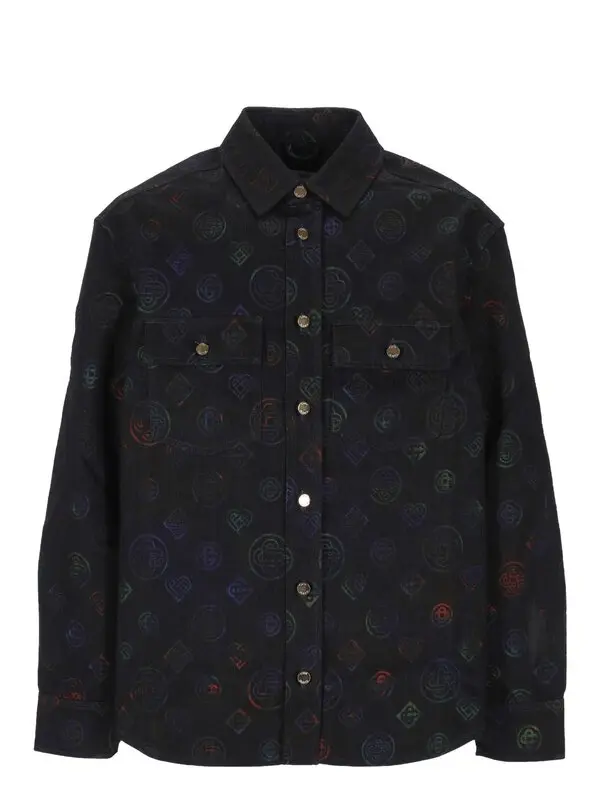 Casablanca Logo-patterned Buttoned Shirt - Black