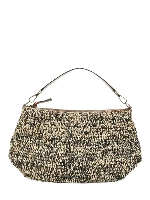 IBELIV Trim-leather Woven Shoulder Bag - Nude