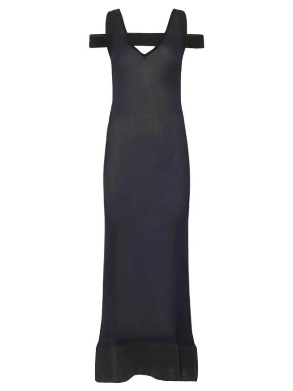 Jacquemus Cut-out Trim Maxi Dress - Navy Blue