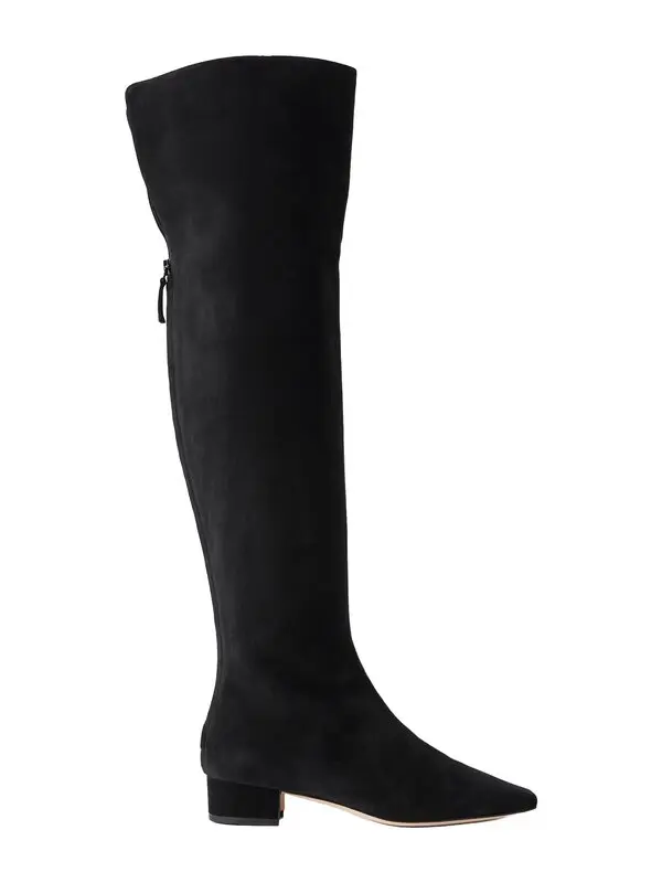 Manolo Blahnik Suede Over-the-knee Boots - Black