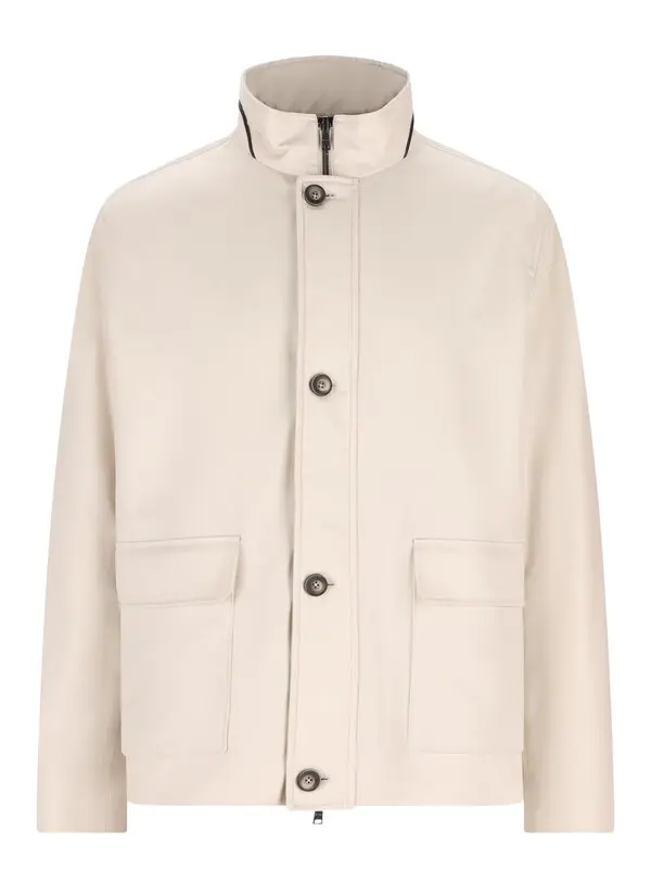 Herno High Neck Reversible Jacket - Beige
