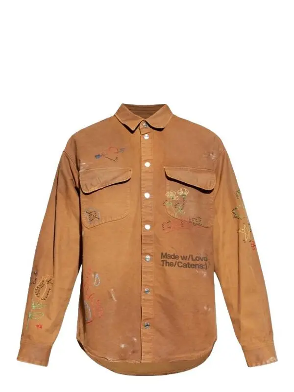 Dsquared2 Embroidered Overshirt - Brown