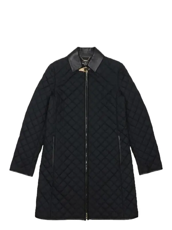 FERRAGAMO Quilted Cotton Jacket With Lapel Detail - Black