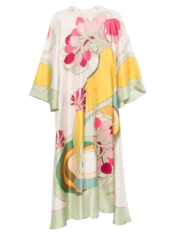 La DoubleJ Long Floral Print Dress - Pink