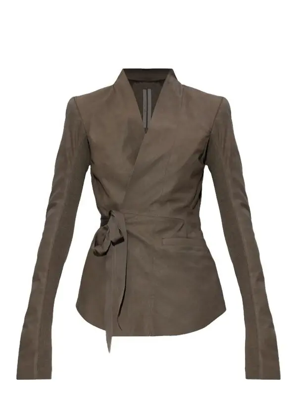 Rick Owens Hollywood Belted Wrap Jacket - Brown