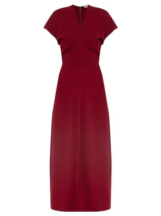 ANINE BING V-neck Midi Dress With Short Sleeves - Red