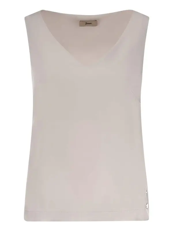Herno V-neck Sleeveless T-shirt - White