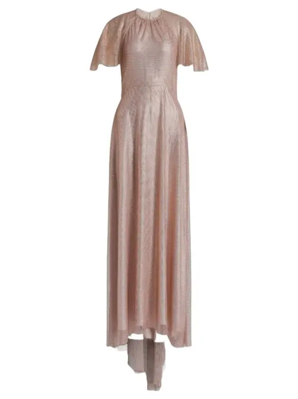 Alberta Ferretti Micro-rhinestone Evening Gown - Pink