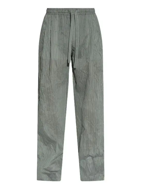 Dolce & Gabbana Wrinkled Effect Pinstriped Trousers - Green