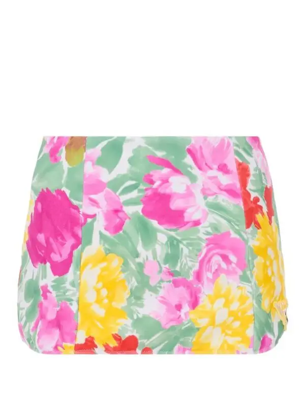 Chloé Floral Print Straight Hem Skirt - Pink