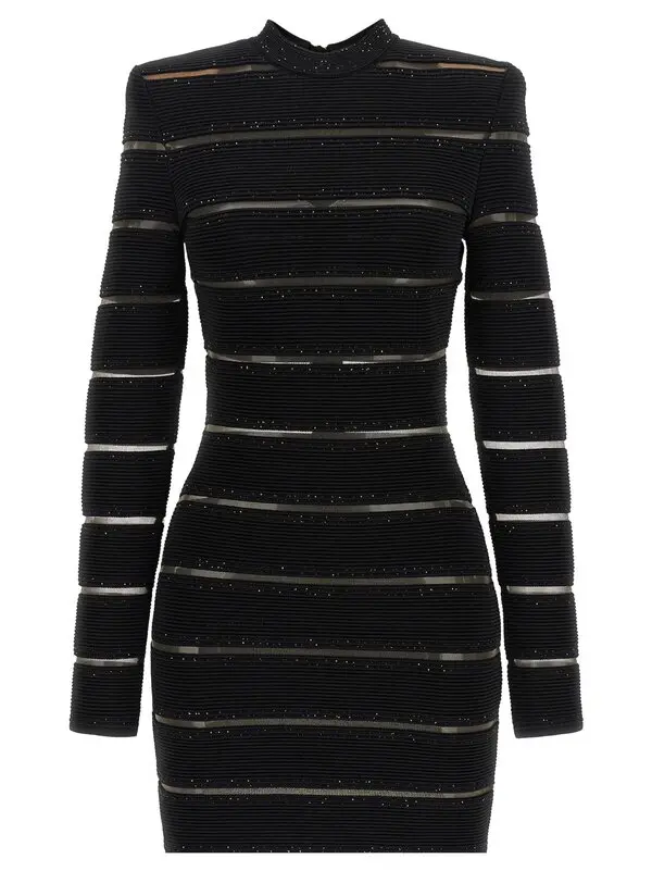 Balmain Shimmering Sequinned Mini Dress - Black